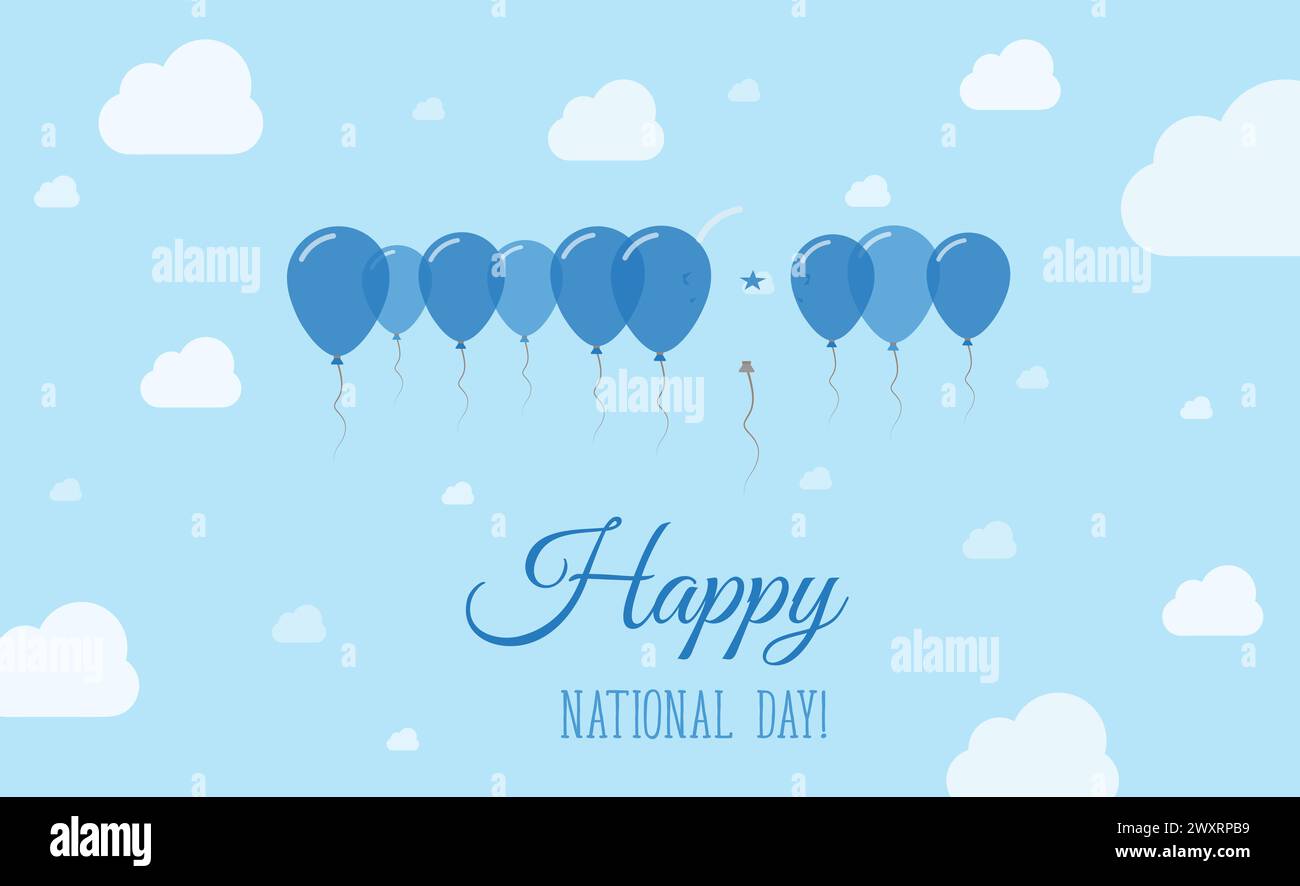 Honduras Independence Day Sparkling Patriotic Poster. Row of Balloons ...