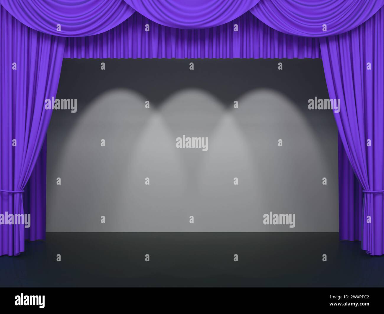 Luxury silk stage or window curtains. Interior design, waiting for show ...