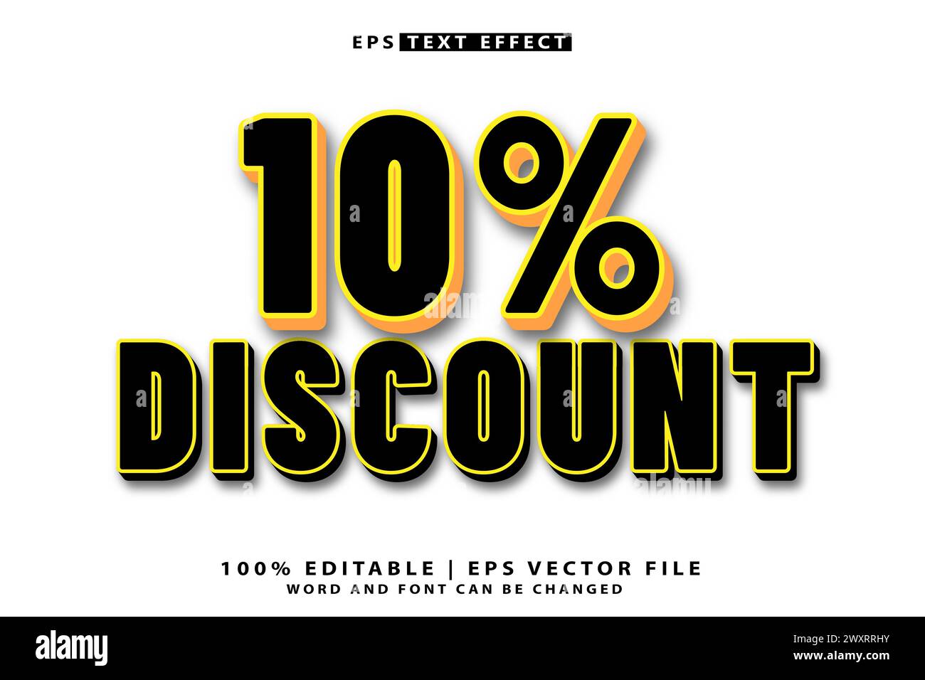 editable text effect 3d text mockup Stock Vector Image & Art - Alamy