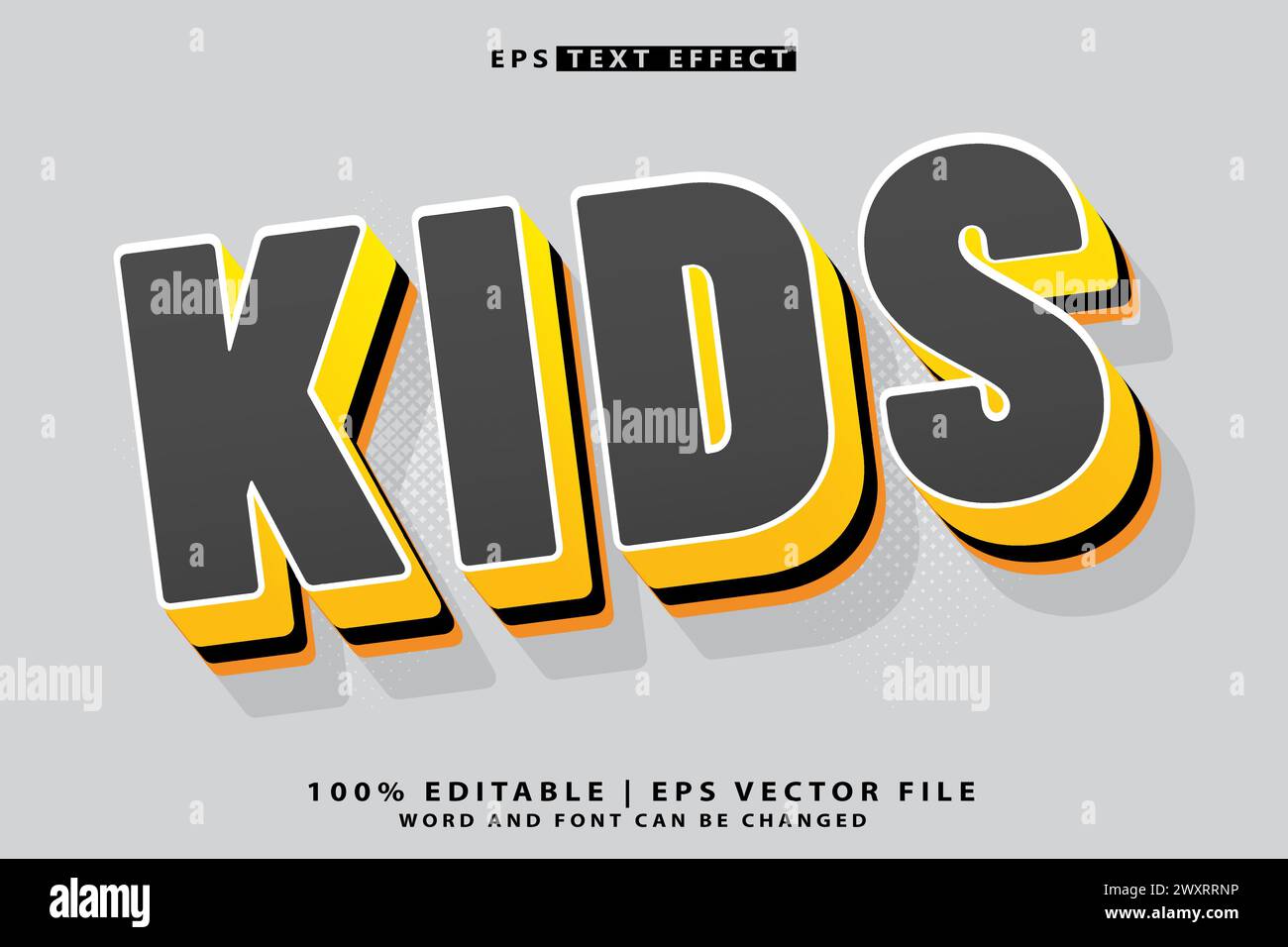 editable text effect 3d text mockup Stock Vector Image & Art - Alamy