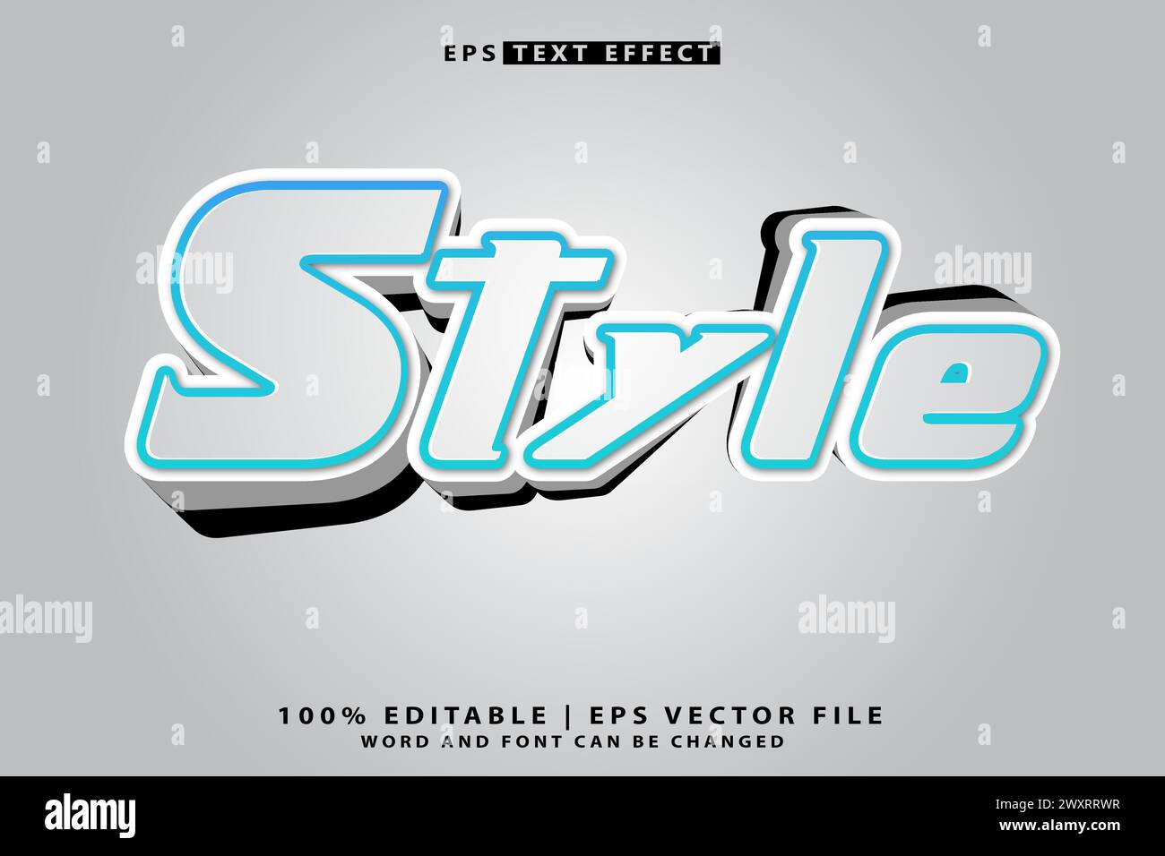 editable text effect 3d text mockup Stock Vector Image & Art - Alamy