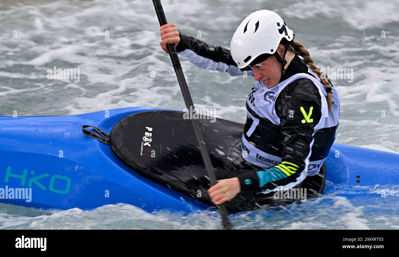 Waltham Cross, United Kingdom. 01st Apr, 2024. Lee Valley Kayak Cross ...