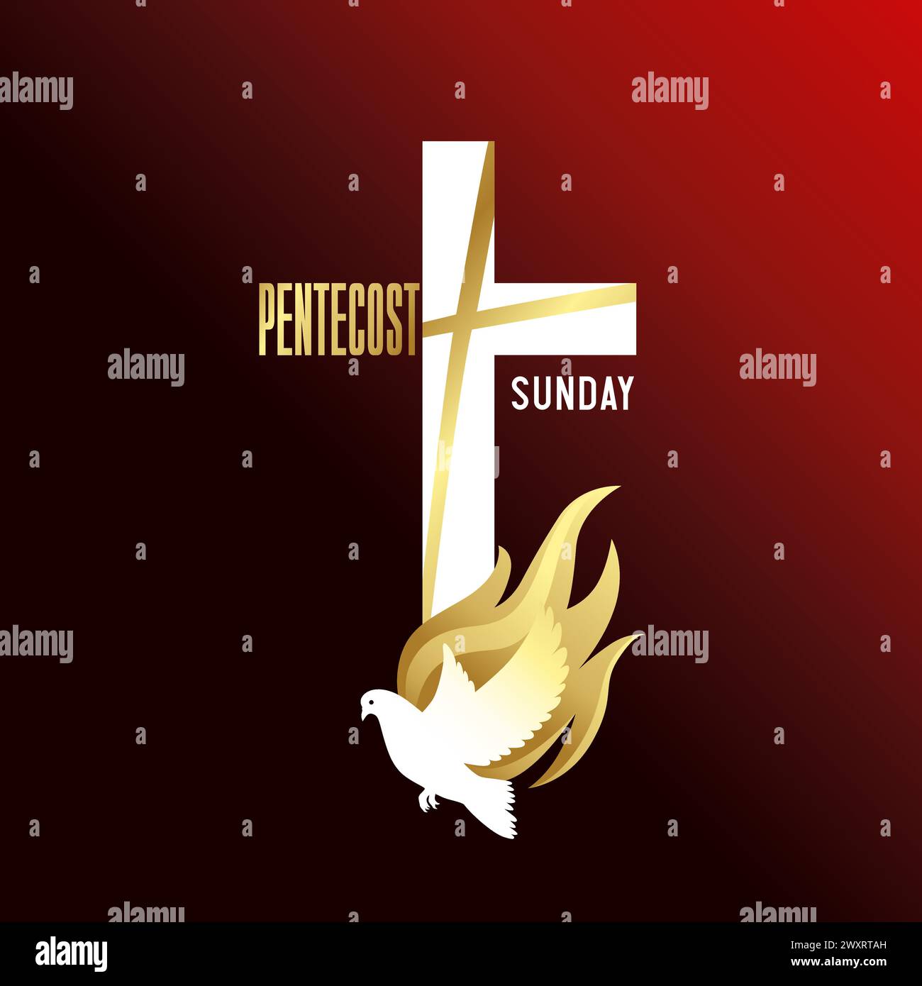 Pentecost Sunday, Jesus cross and dove christian shirt design. Holy Spirit logo banner design ...