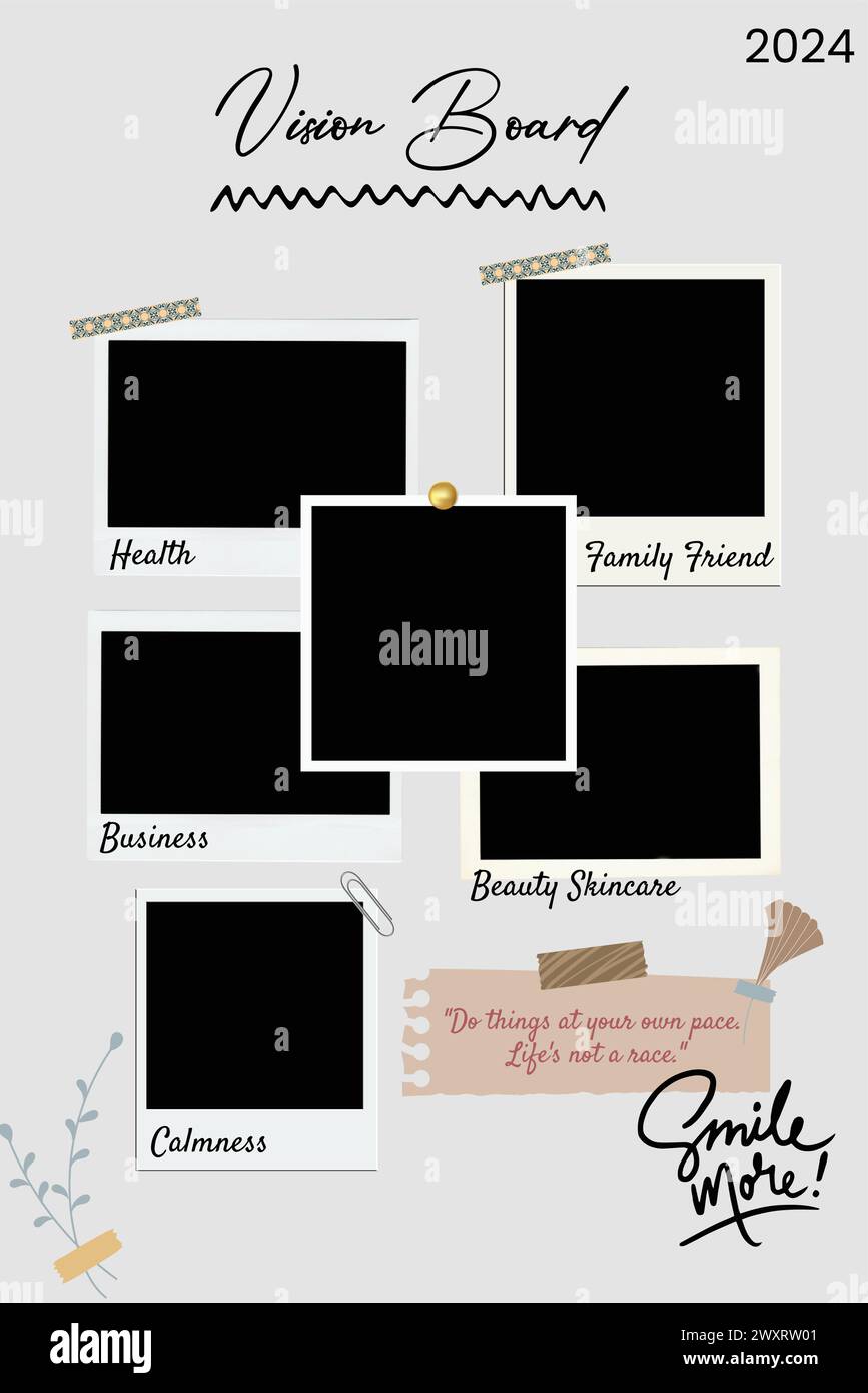 Vision Board Collage, Family Photo Collage, Moodboard Template, Collage ...