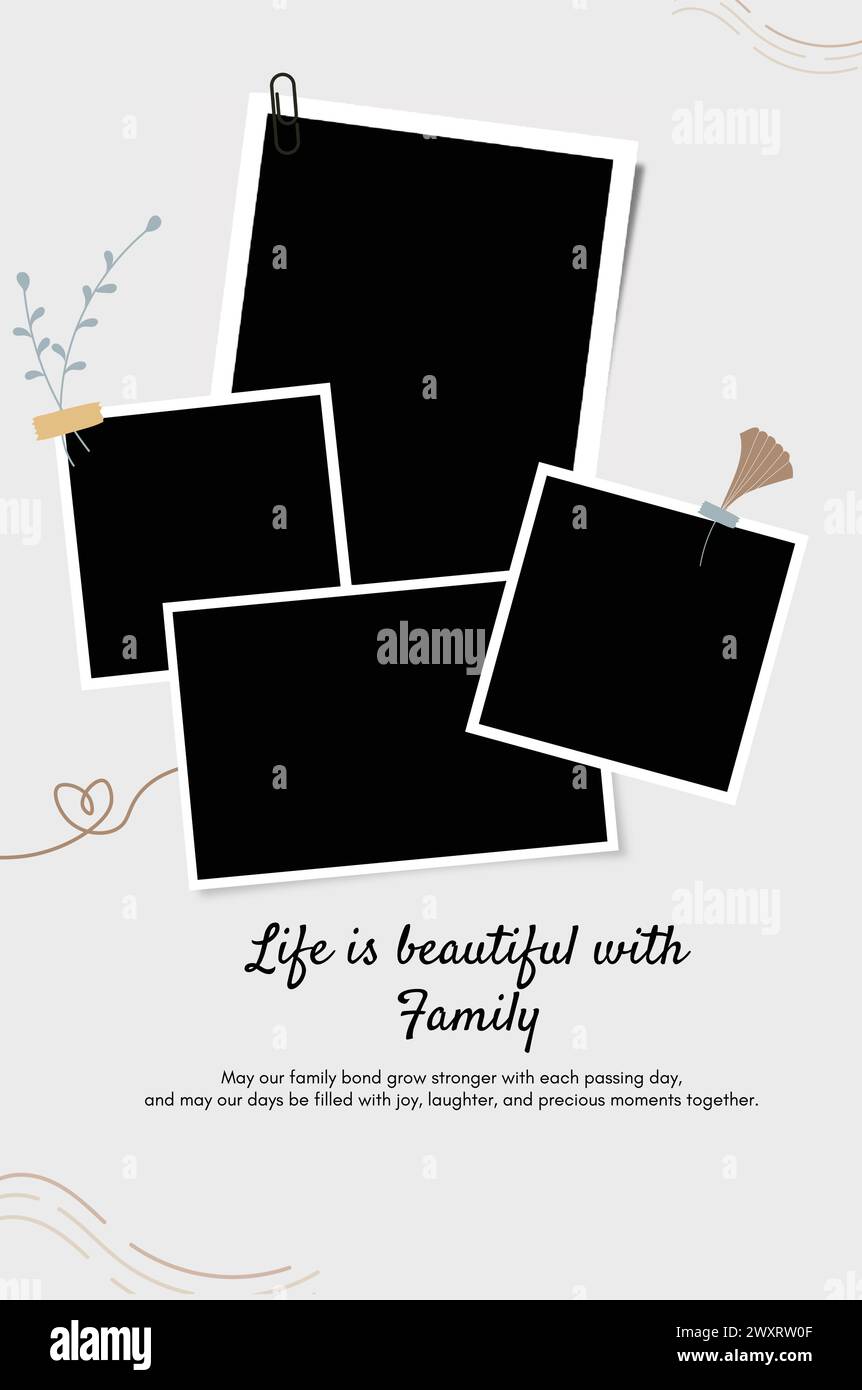 Family Photo Collage, Moodboard Template Collage Grid Mockup, Flyer ...