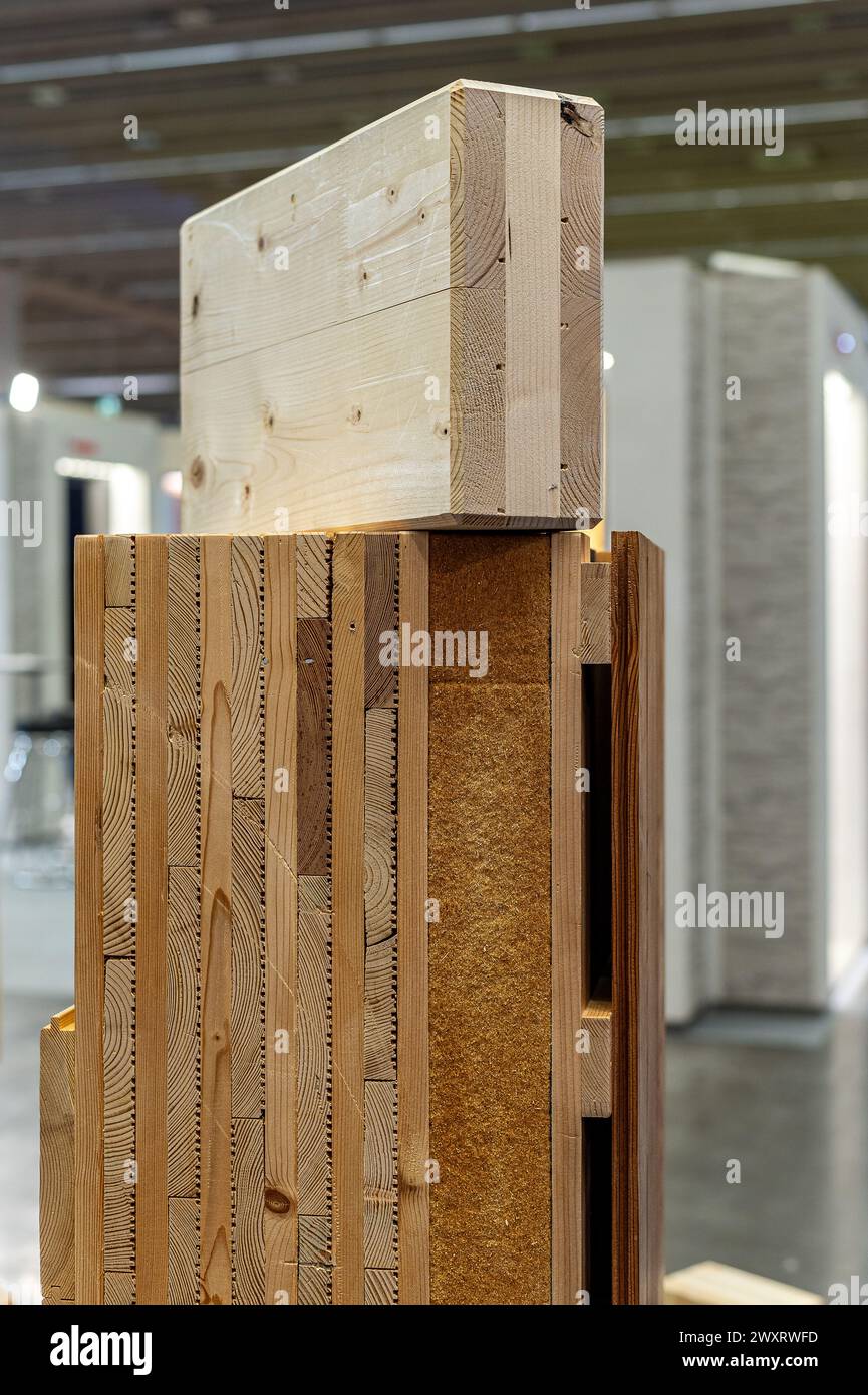 A vertical shot of two wooden crates stacked in a room Stock Photo - Alamy