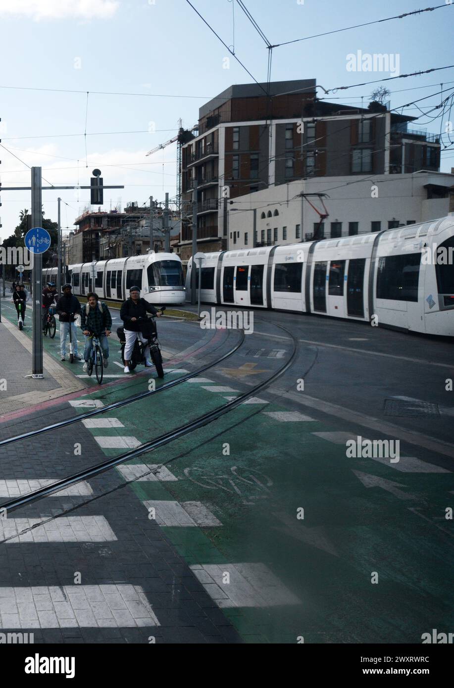 The new light rail at Salame station in Jaffa, Israel Stock Photo - Alamy