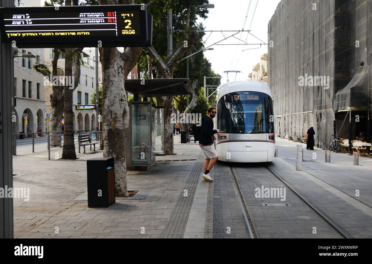 The new light rail at Salame station in Jaffa, Israel Stock Photo - Alamy