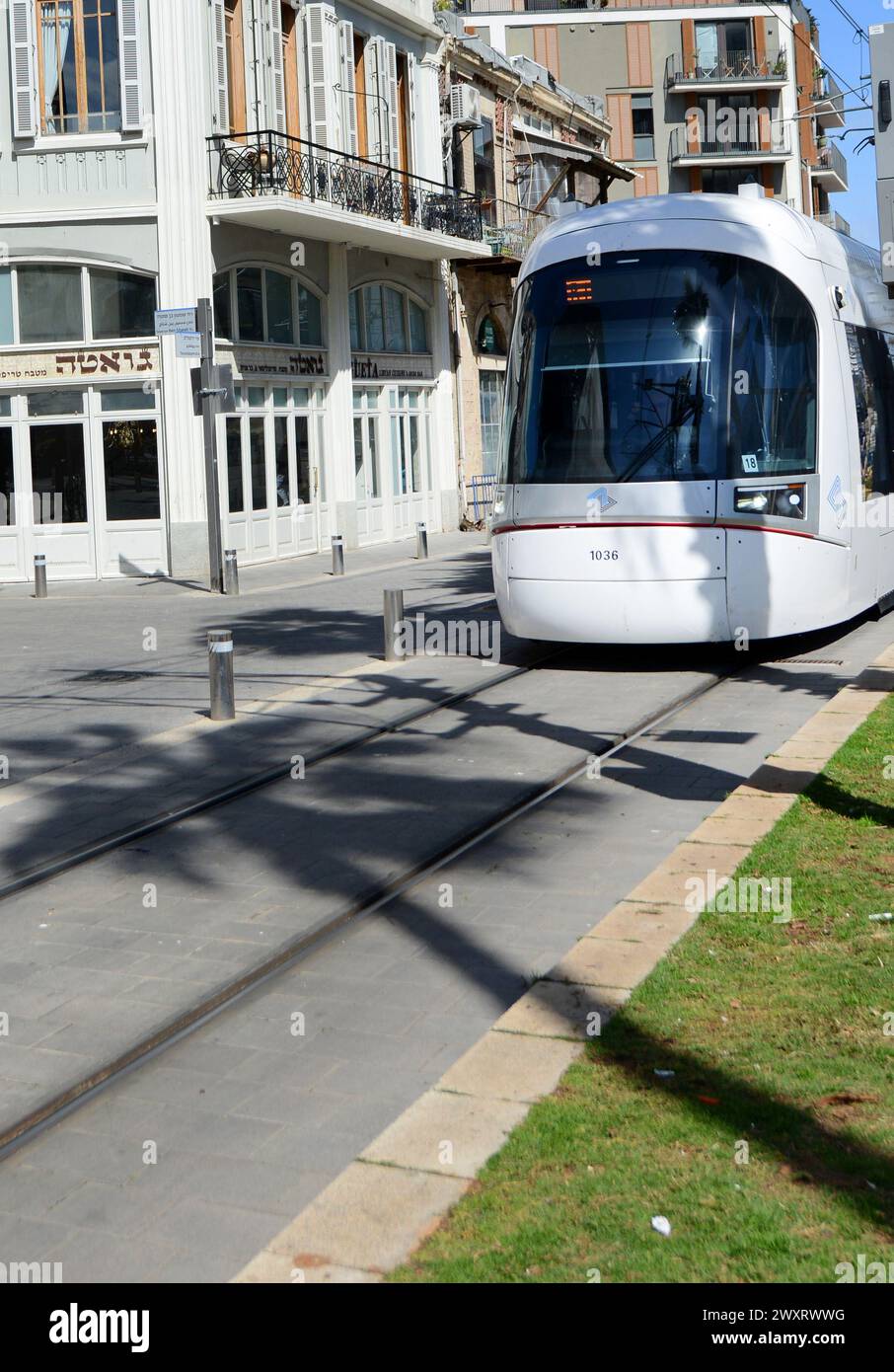 The new light rail at Salame station in Jaffa, Israel Stock Photo - Alamy