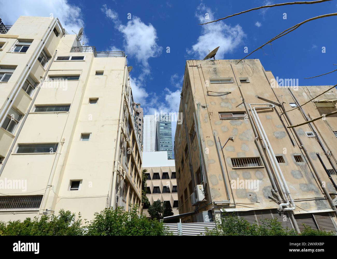 Modern buildings and skyscrapers replacing old buildings in South Tel ...