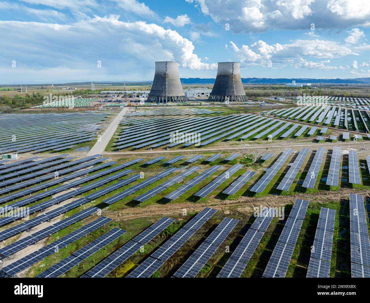 Trino, Italy - April 1, 2024: from nuclear power to photovoltaics: a ...