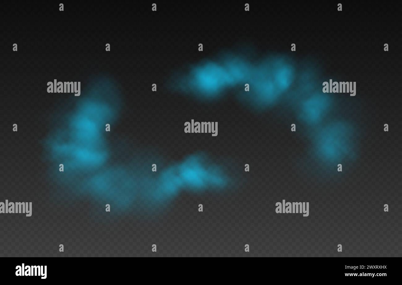 Blue smoke, colorful fog, realistic smog, haze, mist or cloudiness ...