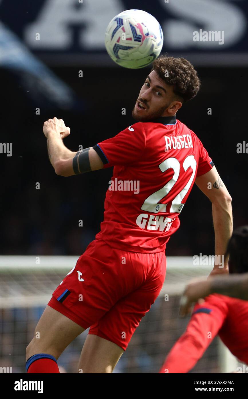 Napoli, Italia. 30th Mar, 2024. Atalanta's Matteo Ruggeri during the Serie A soccer match ...
