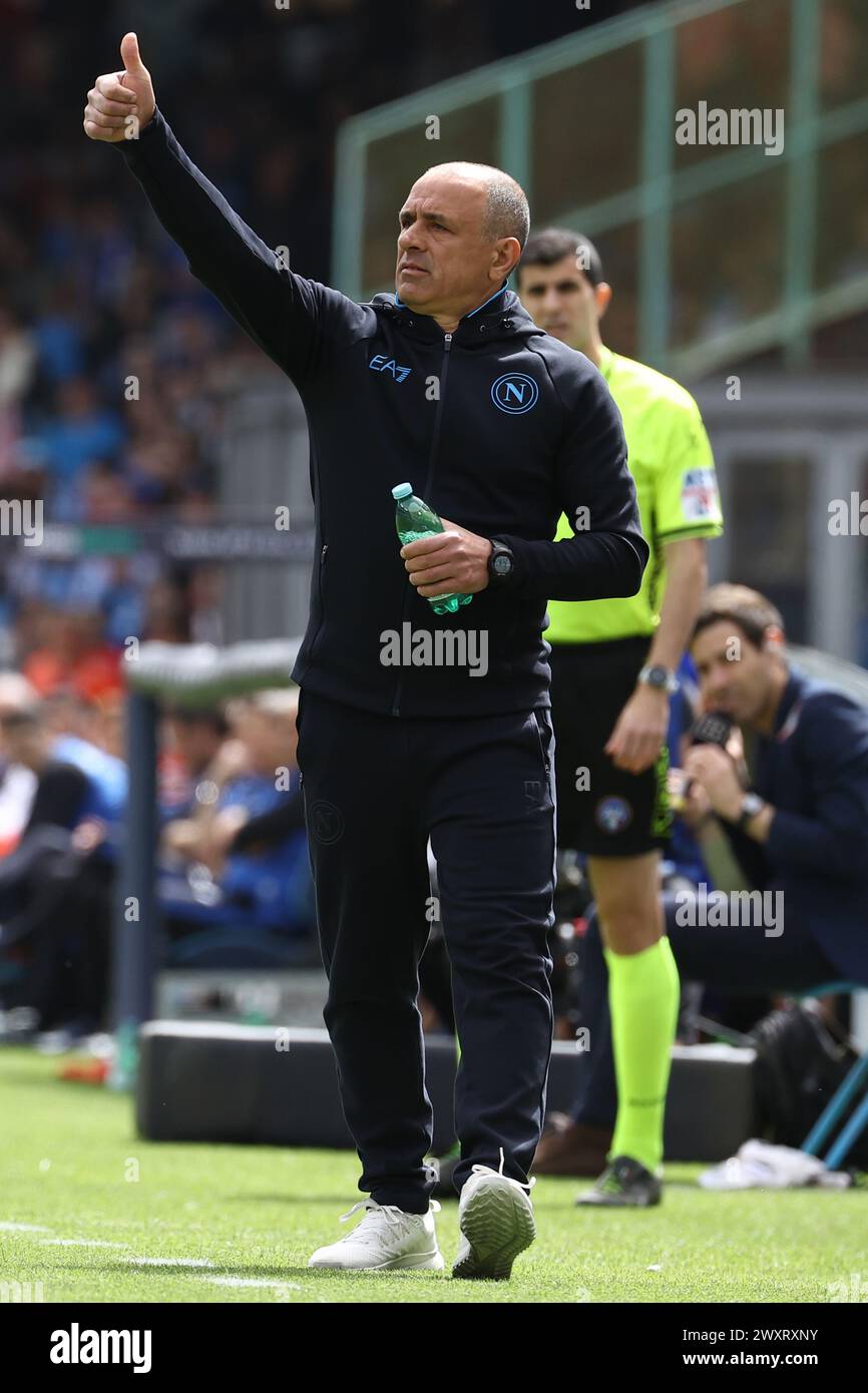 Napoli, Italia. 30th Mar, 2024. Napoli's head coach Francesco Calzone ...