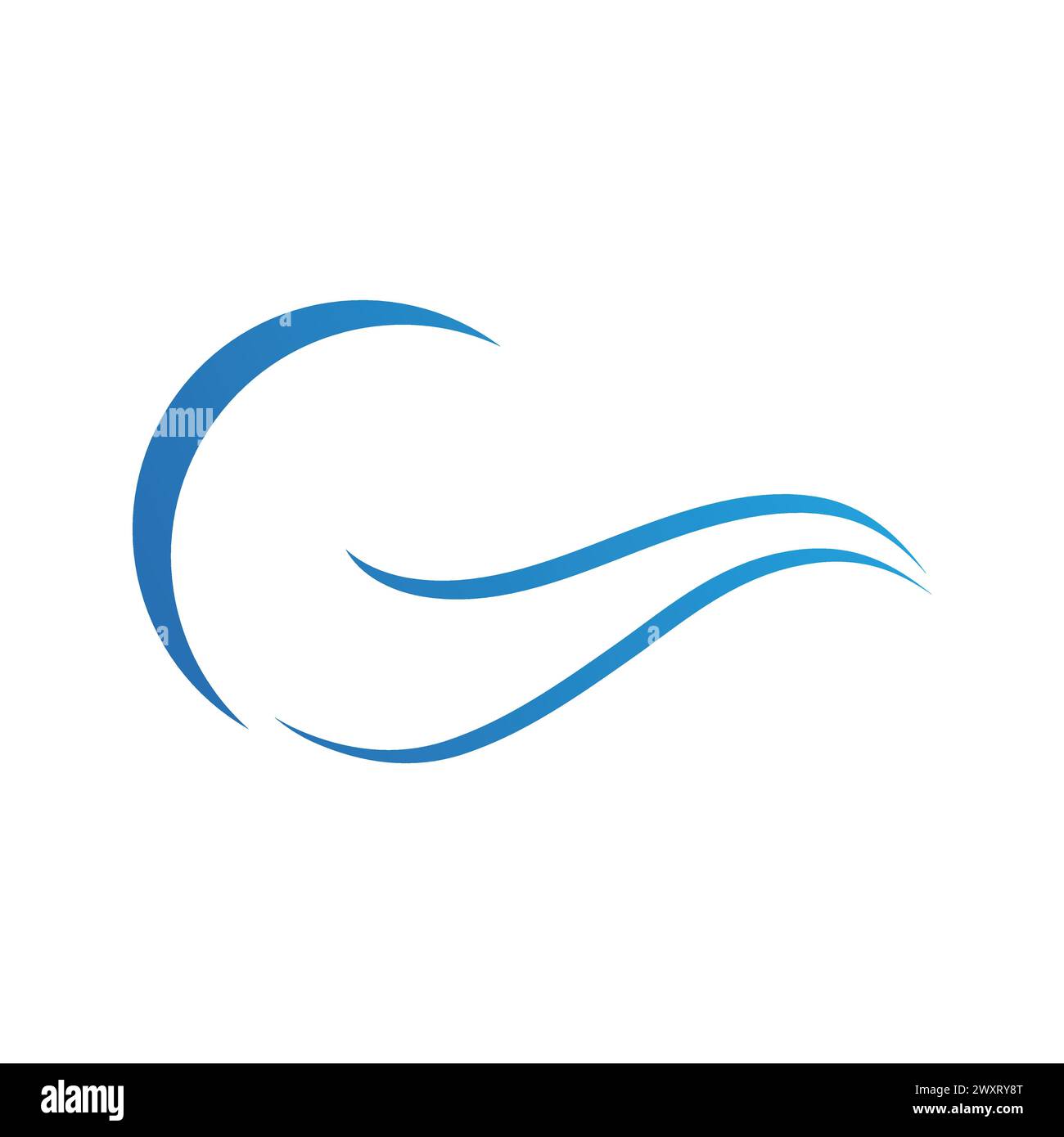 Wave logo. Graphic symbols of ocean or flowing sea water stylized for ...