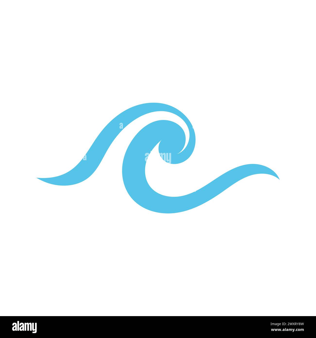 Wave logo. Graphic symbols of ocean or flowing sea water stylized for ...