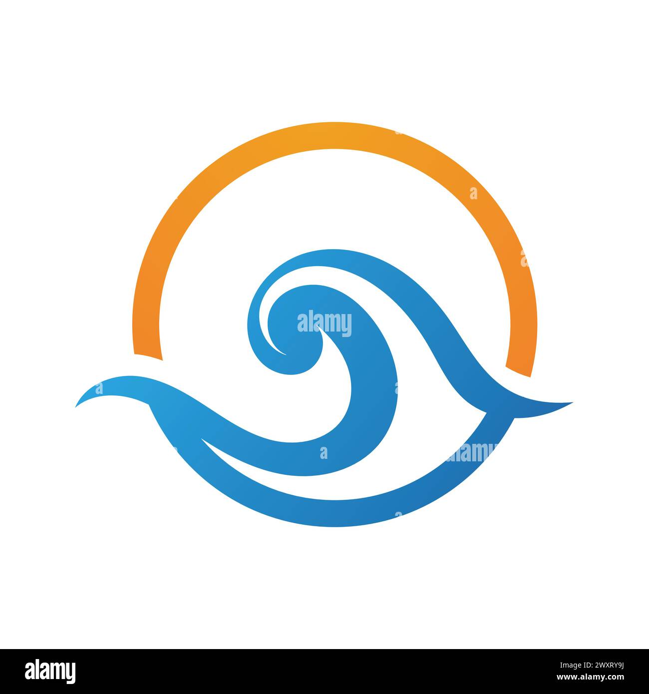 Wave logo. Graphic symbols of ocean or flowing sea water stylized for ...