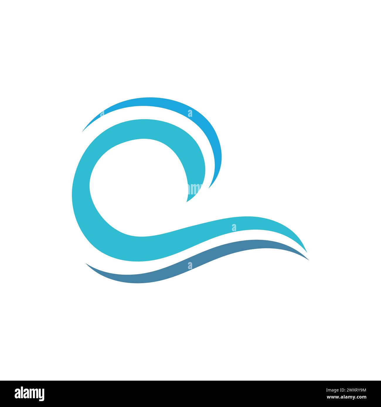 Wave logo. Graphic symbols of ocean or flowing sea water stylized for ...