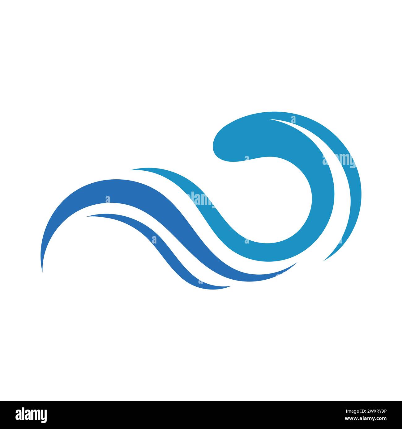 Wave logo. Graphic symbols of ocean or flowing sea water stylized for ...