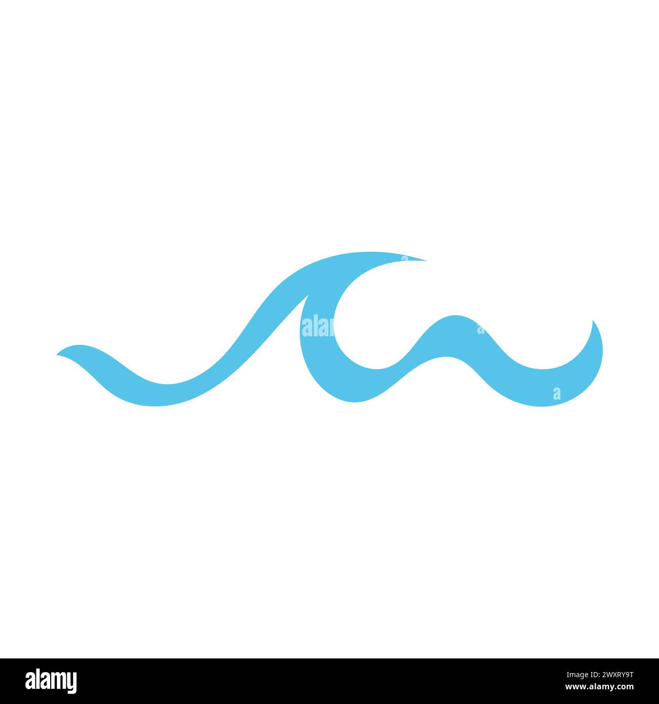 Wave logo. Graphic symbols of ocean or flowing sea water stylized for ...