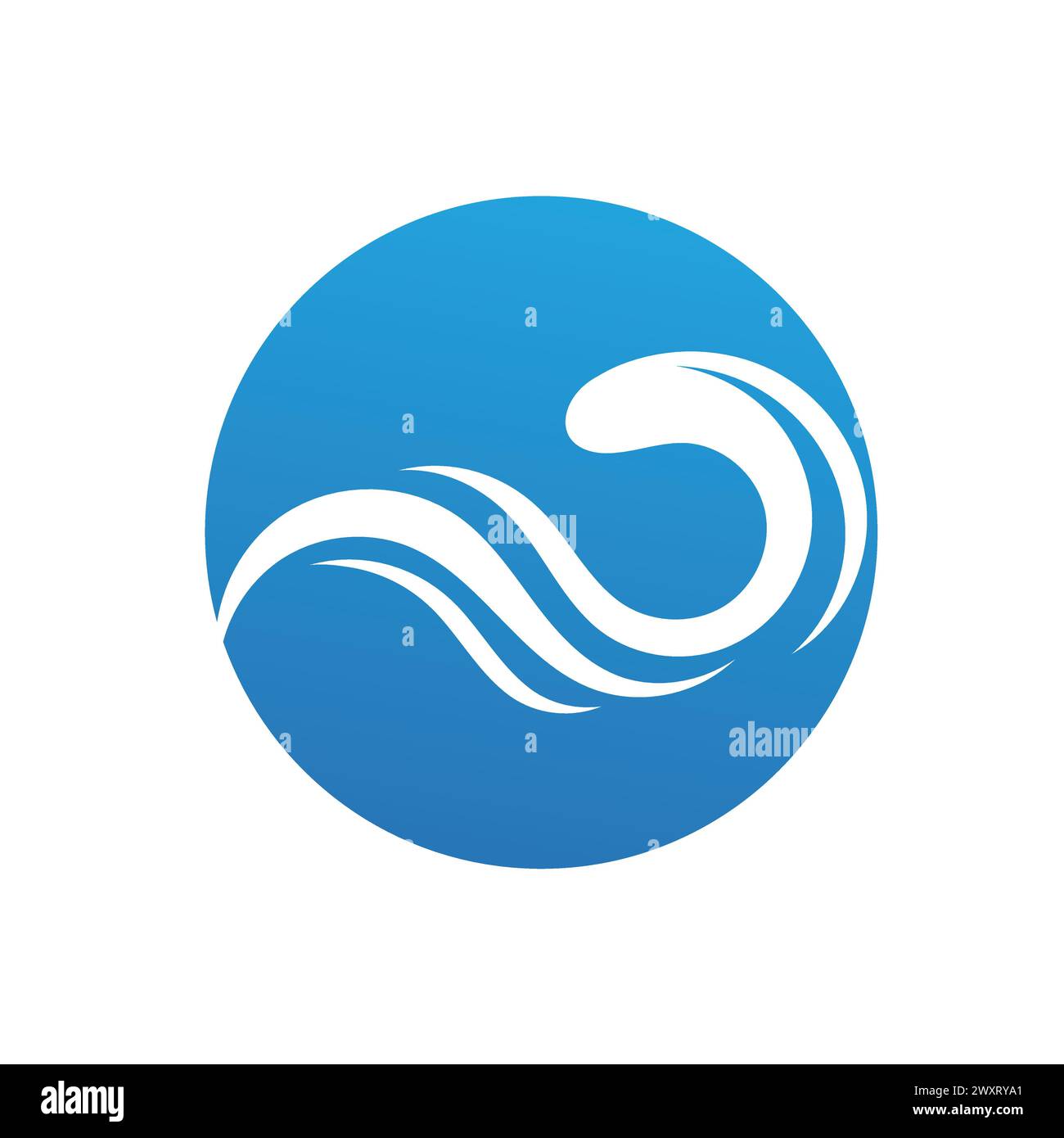 Wave logo. Graphic symbols of ocean or flowing sea water stylized for ...