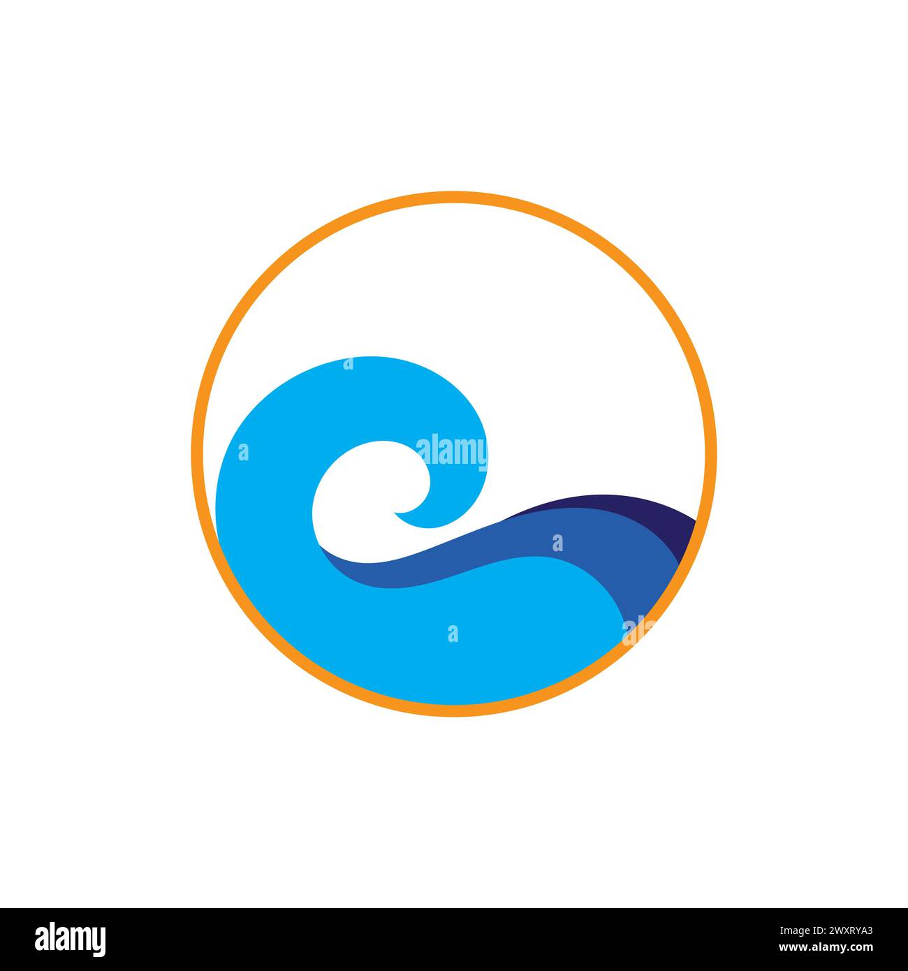 Wave logo. Graphic symbols of ocean or flowing sea water stylized for ...