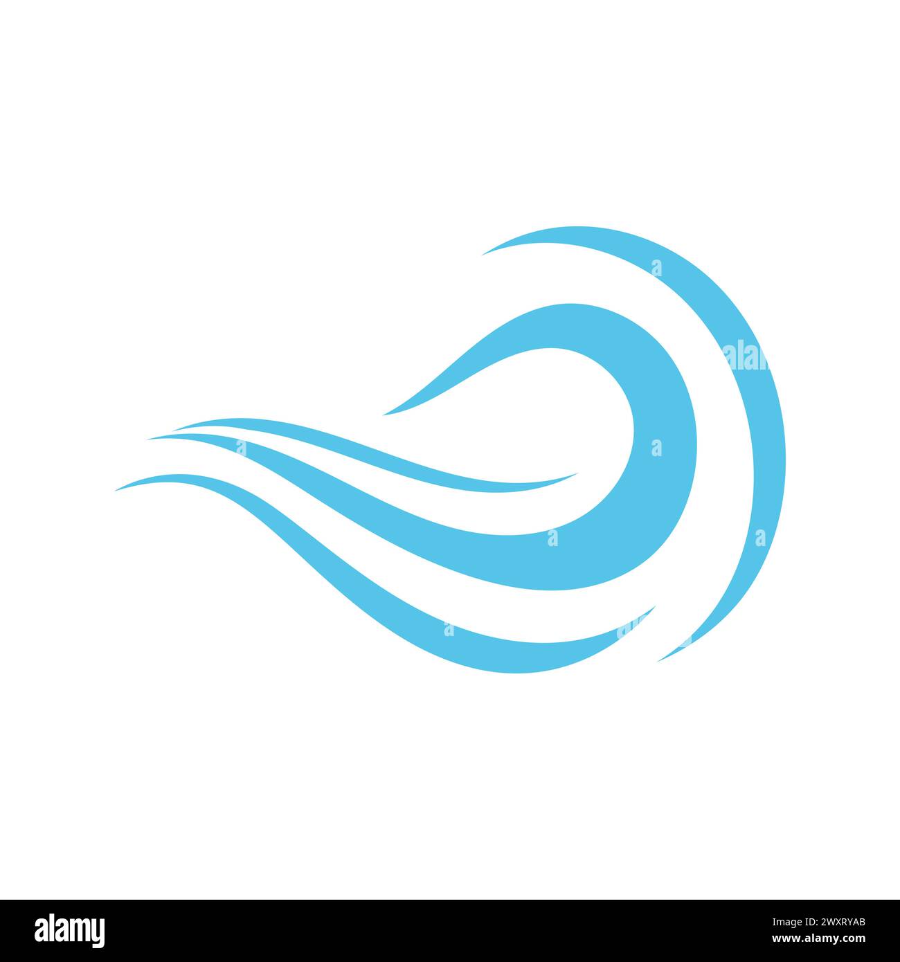 Wave logo. Graphic symbols of ocean or flowing sea water stylized for ...