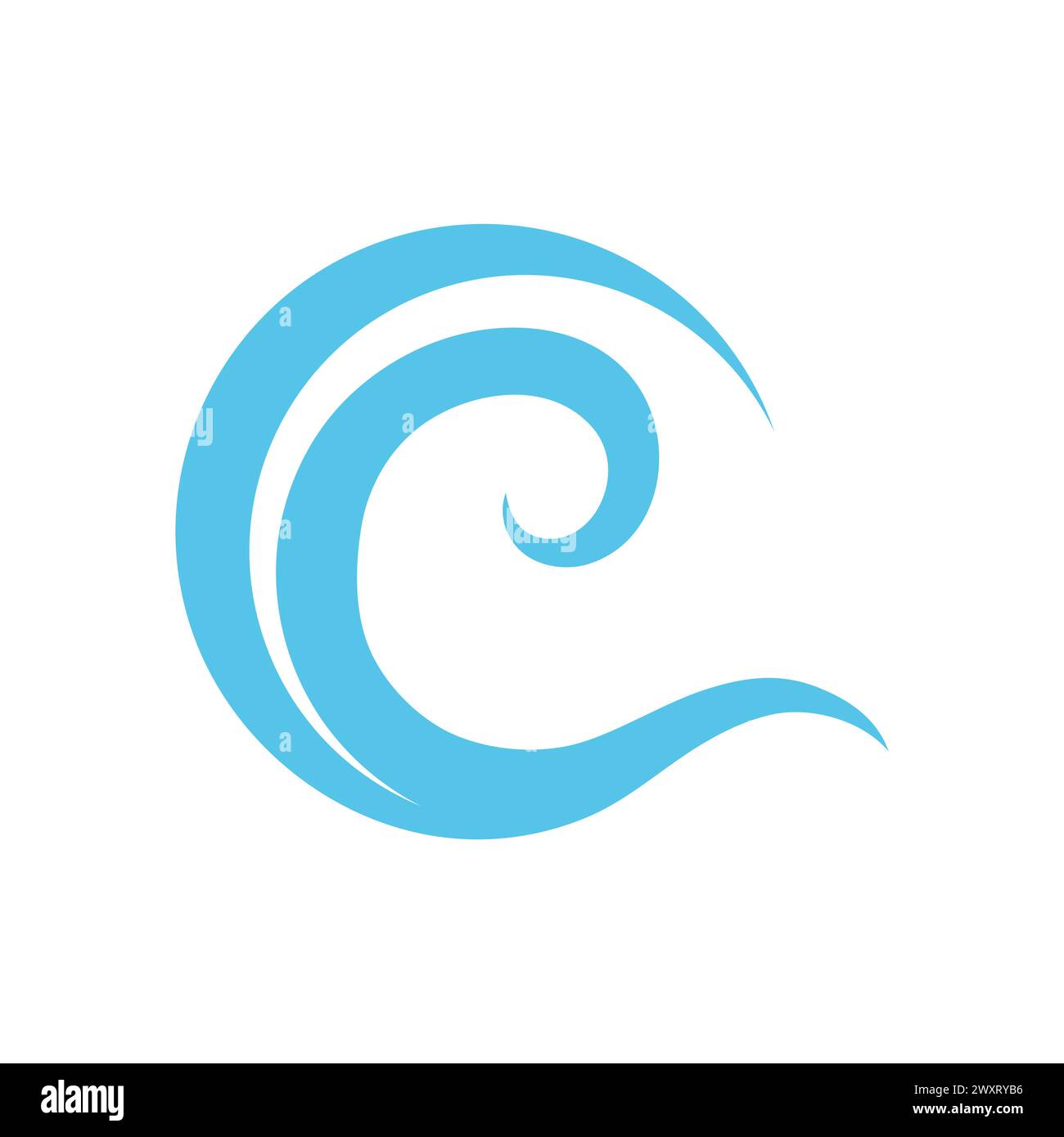 Wave logo. Graphic symbols of ocean or flowing sea water stylized for ...