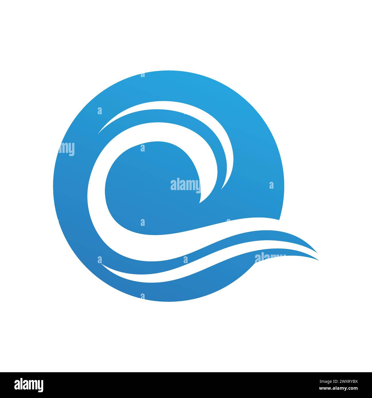 Wave logo. Graphic symbols of ocean or flowing sea water stylized for ...