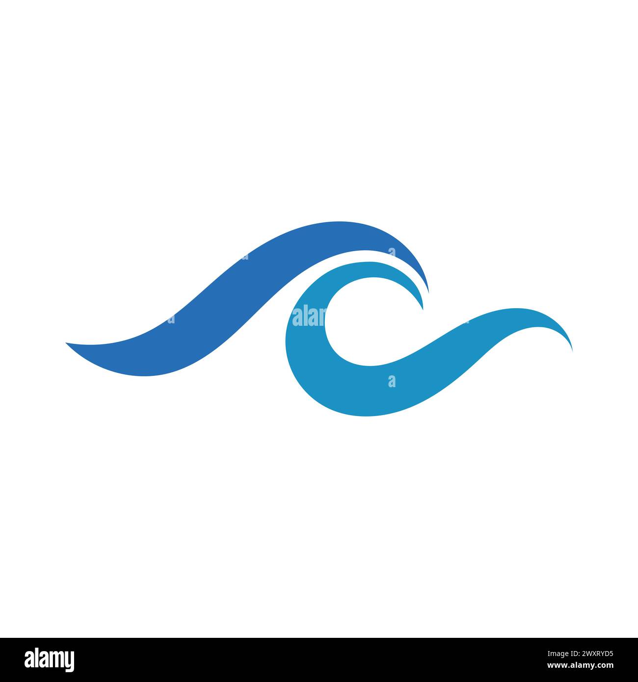 Wave logo. Graphic symbols of ocean or flowing sea water stylized for ...