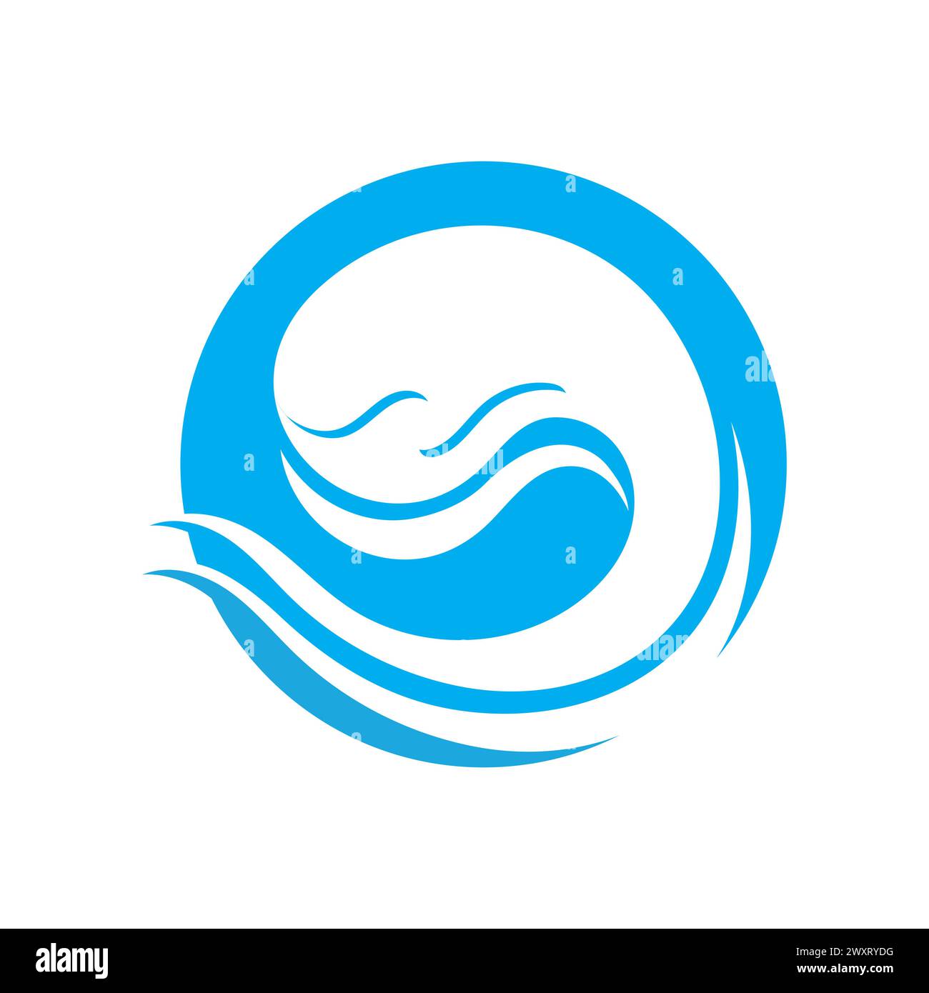 Wave logo. Graphic symbols of ocean or flowing sea water stylized for ...