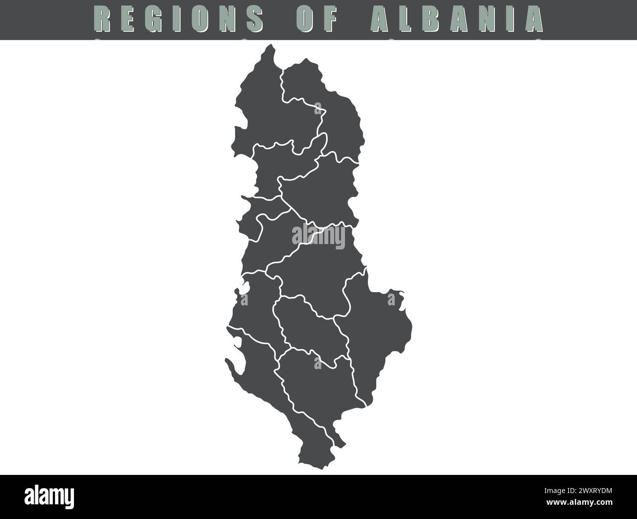Albania country map. Map of Albania in gray color. Detailed gray vector ...