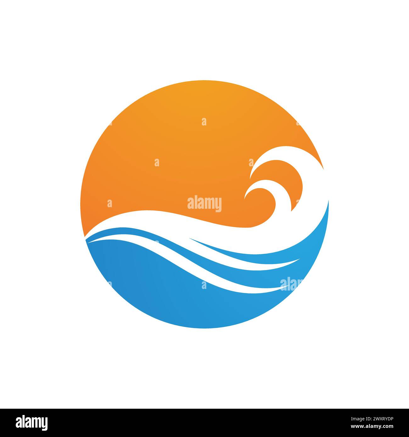 Wave logo. Graphic symbols of ocean or flowing sea water stylized for ...