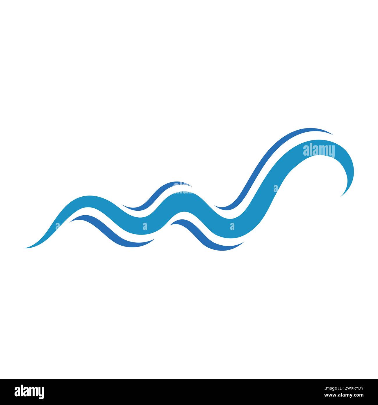 Wave logo. Graphic symbols of ocean or flowing sea water stylized for ...