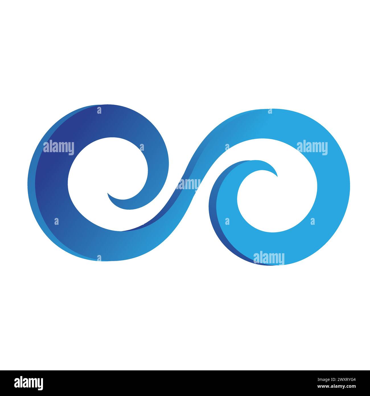 Wave logo. Graphic symbols of ocean or flowing sea water stylized for ...