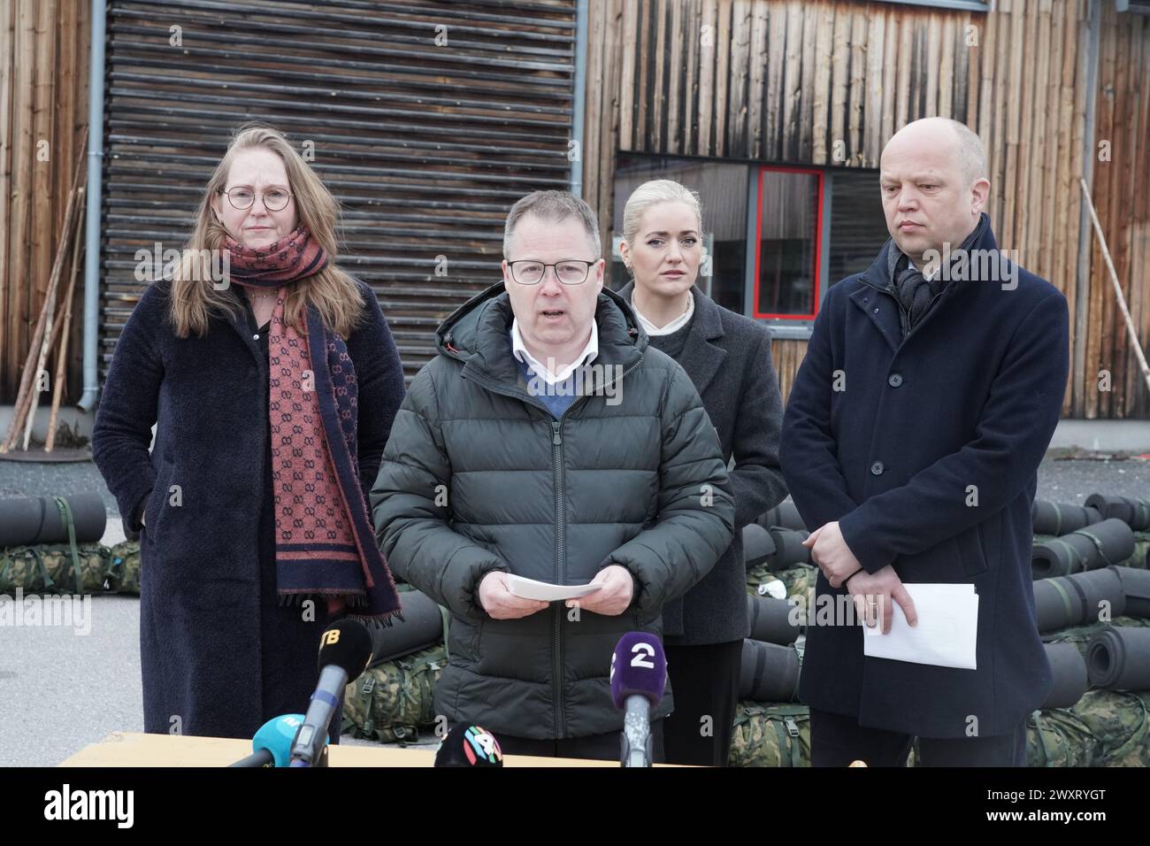 Elverum 20240402.Norwegian Defense Minister Bjorn Arild Gram, Finance ...