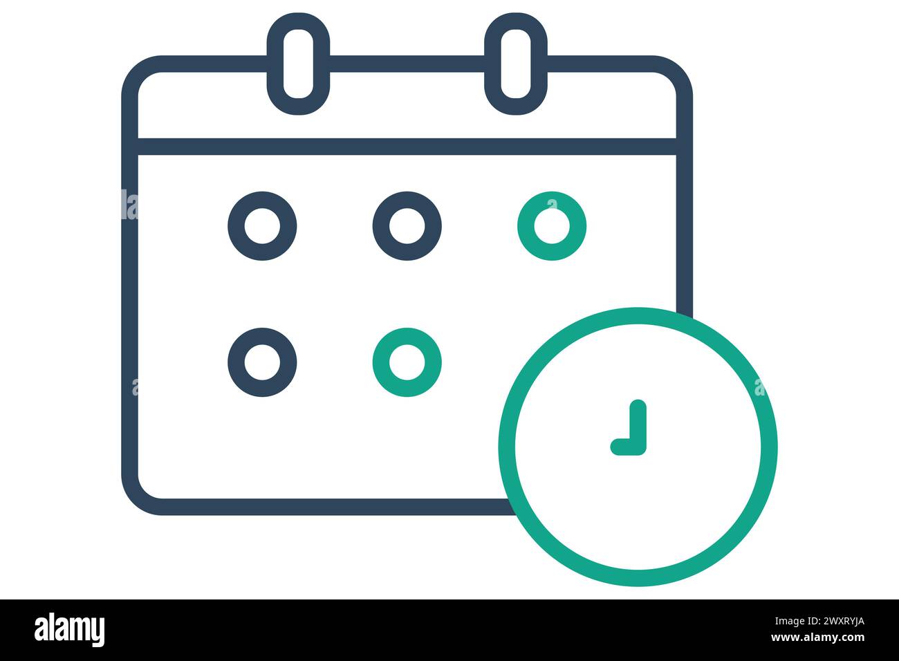 schedule icon. calendar with clock. icon related to action plan ...