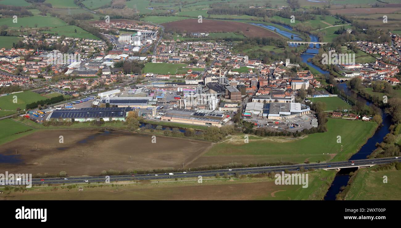 aerial view of Tadcaster, West Yorkshire Stock Photo - Alamy