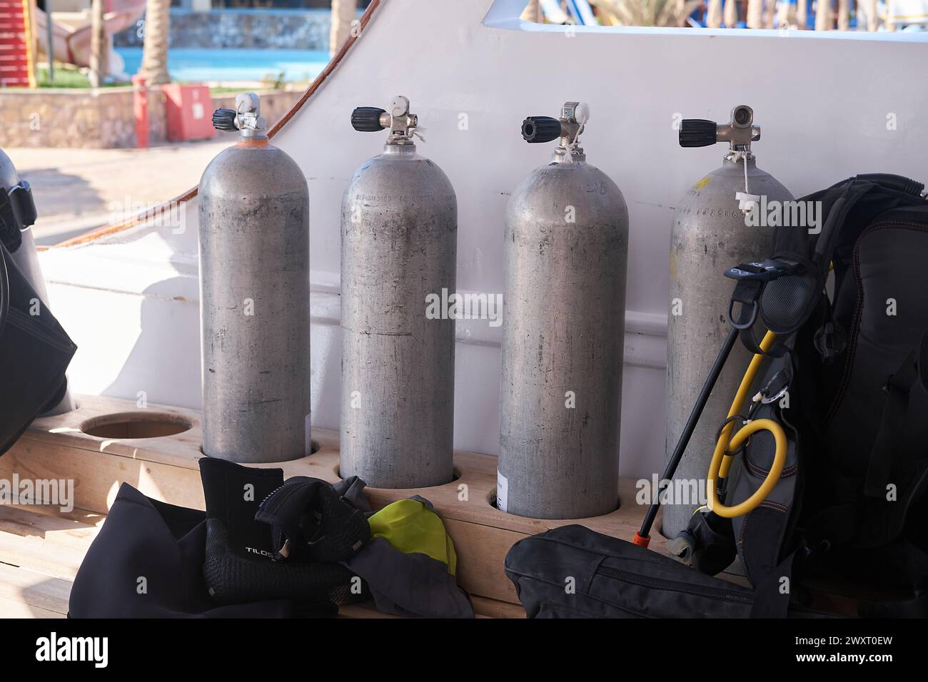 Scuba Diving Gear Ready for an Underwater Adventure Stock Photo - Alamy