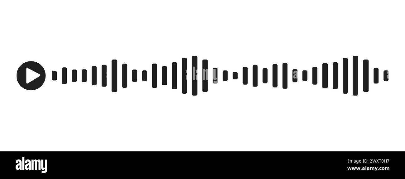 Sound wave decibel audio record simple voice message icon isolated on ...