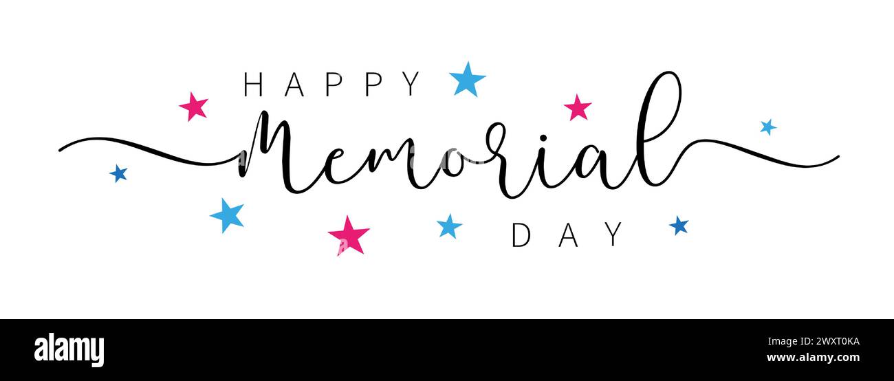 Happy Memorial Day, brush calligraphy lettering. Vector illustration ...