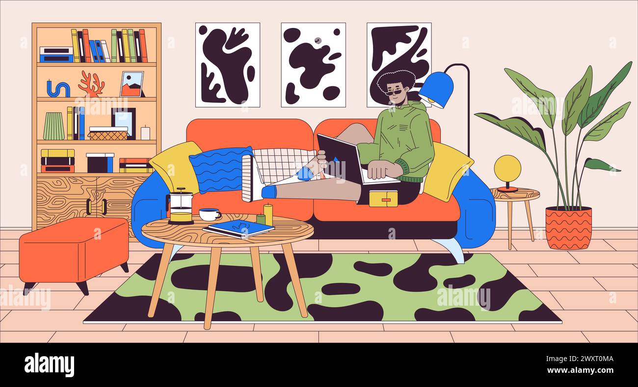 Work everywhere cartoon flat illustration Stock Vector Image & Art - Alamy