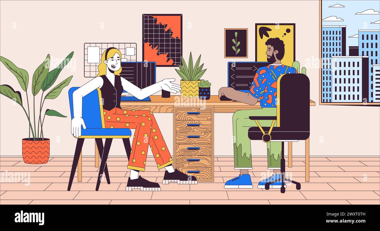 Home office cartoon hi-res stock photography and images - Alamy