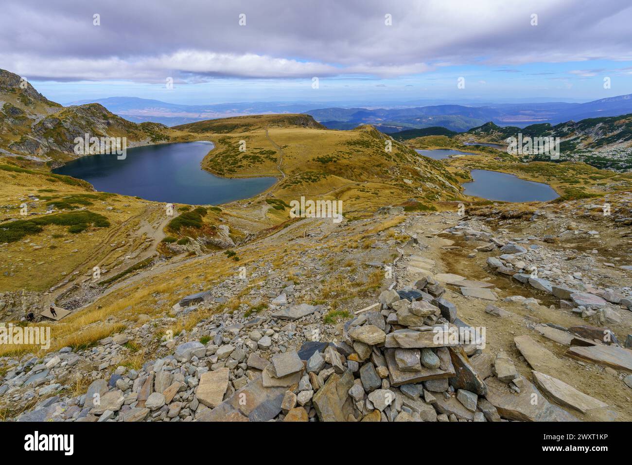 View of 4 of the Seven Lakes, in Rila National Park, southwestern ...