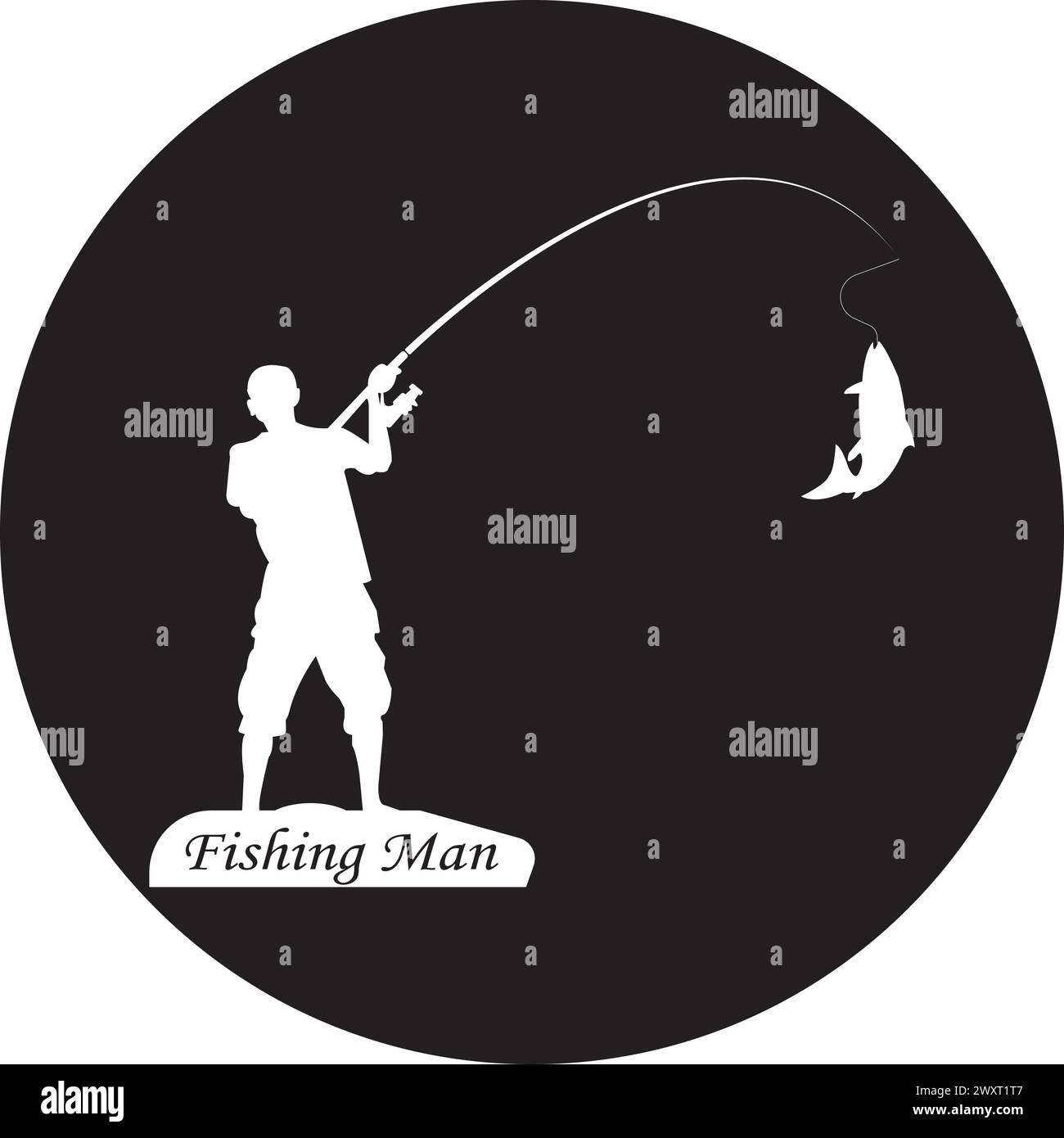 fishing man icon vector illustration symbol design Stock Vector Image ...