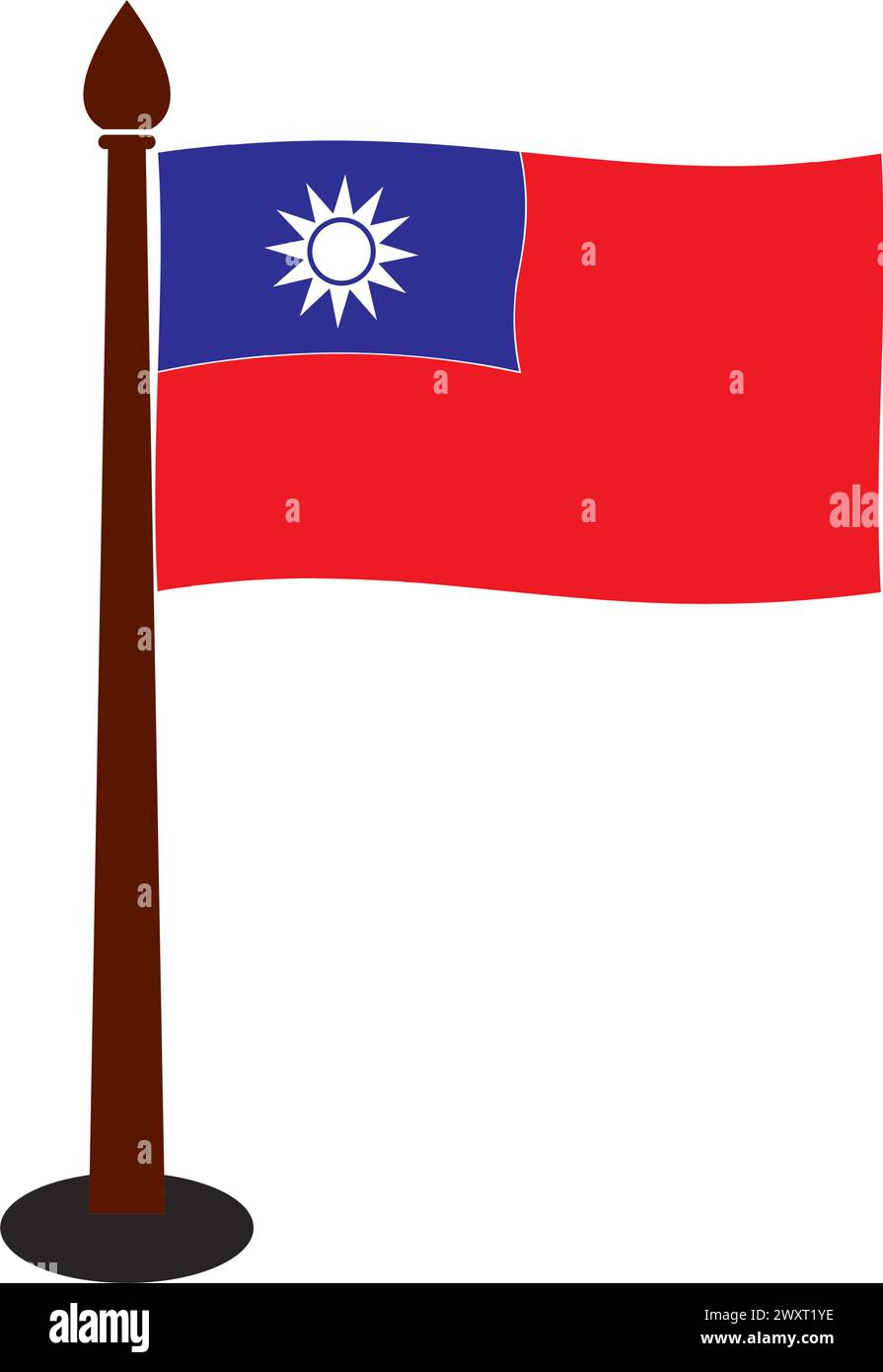 Taiwan flag icon vector illustration symbol design Stock Vector Image ...