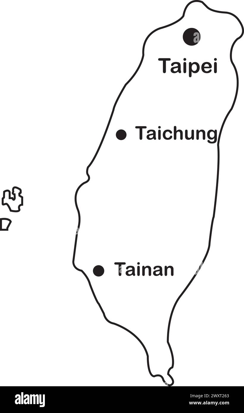Taiwan map logo vector illustration simple design Stock Vector Image ...