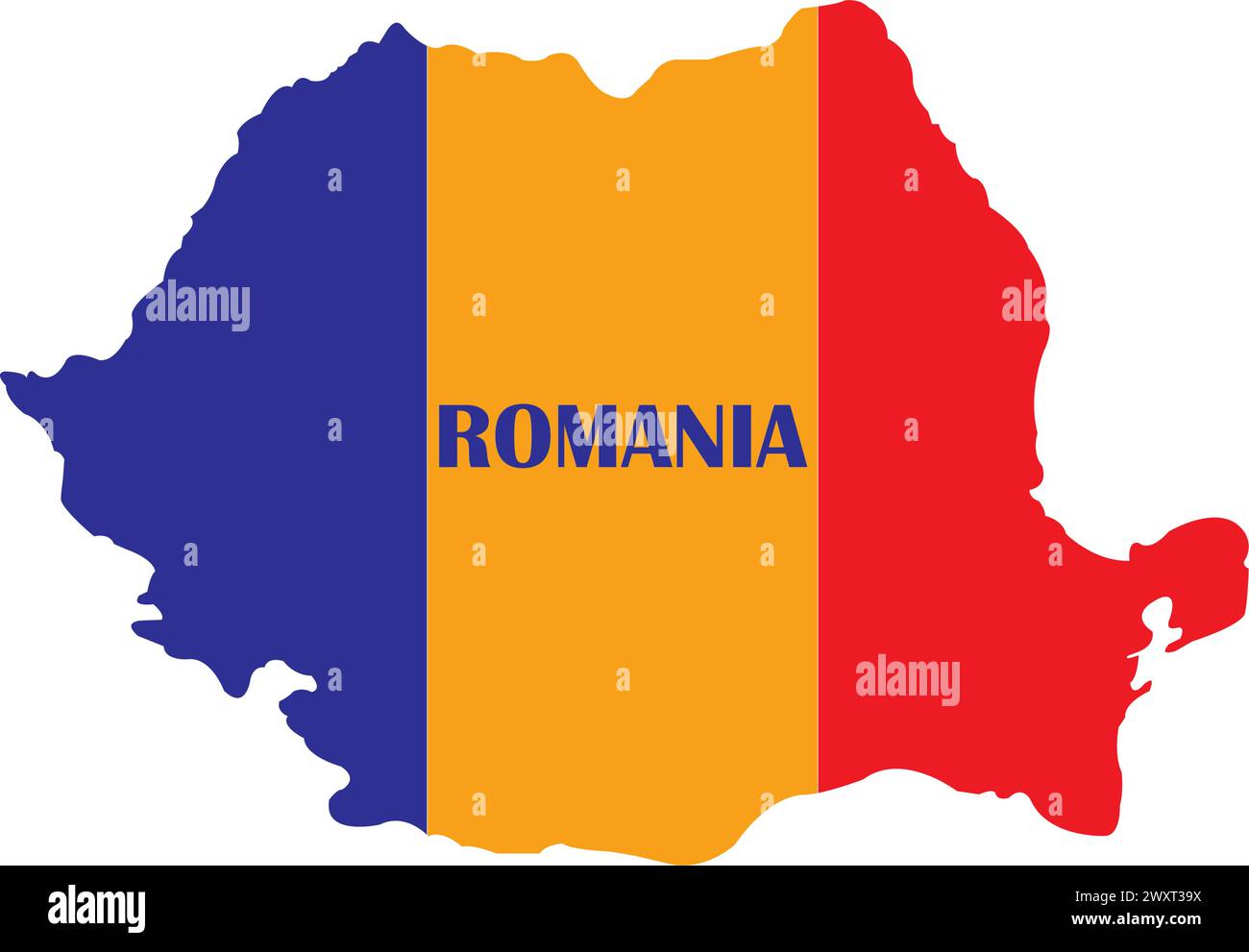 Romania national map hi-res stock photography and images - Alamy
