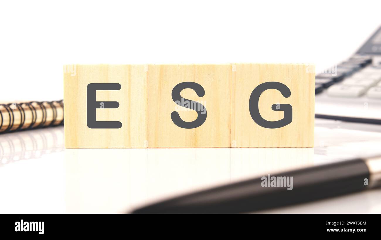 ESG concept of environmental, social and governance. words ESG on ...