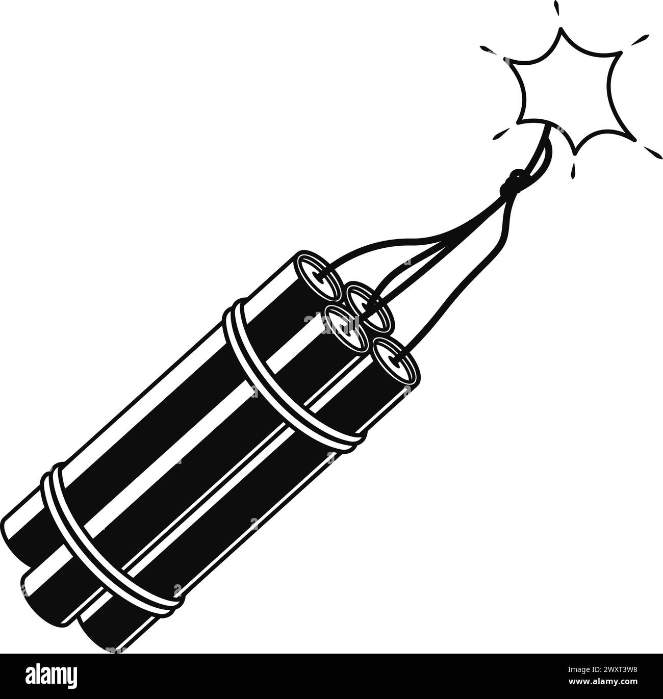 Dynamite Bomb Dynamite Stick Retro Pop Art Style Cartoon Comic Vector Illustration Stock